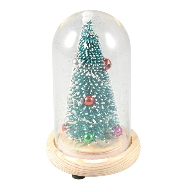 WOOD BASE MINI Christmas Tree Table Lamp Feative Microlandschaft Night ...