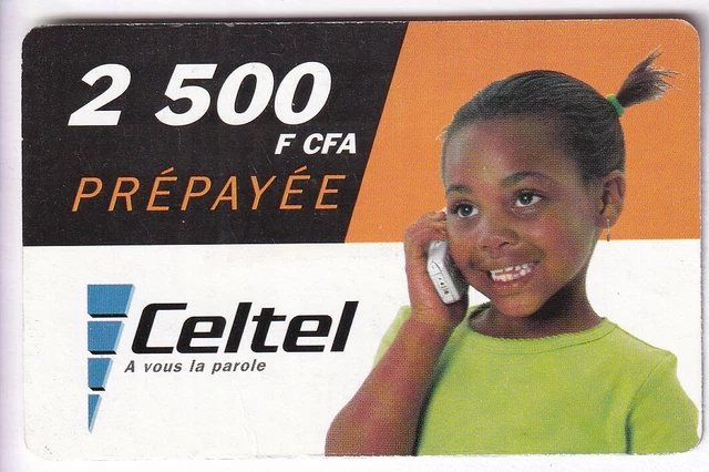 AFRIQUE TELECARTE / Phonecard .. Gabon 2.500Fcfa Celtel Enfant Fille 11 ...