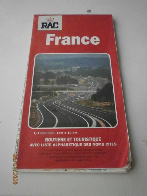 RAC FRANCE MAP F102 Routiere Et Touristique recta foldex sheet map £4. ...