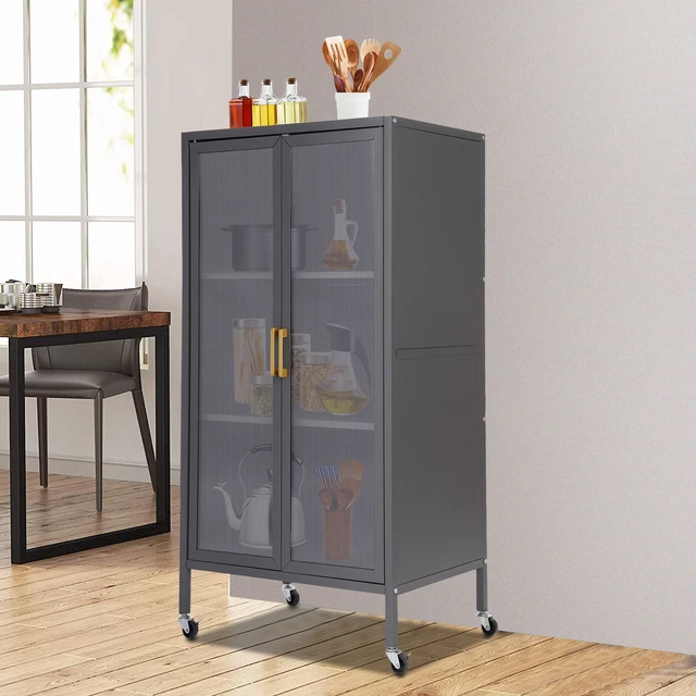 4-TIER KITCHEN STORAGE Cabinet, Floor Standing Storage Cabinet on ...