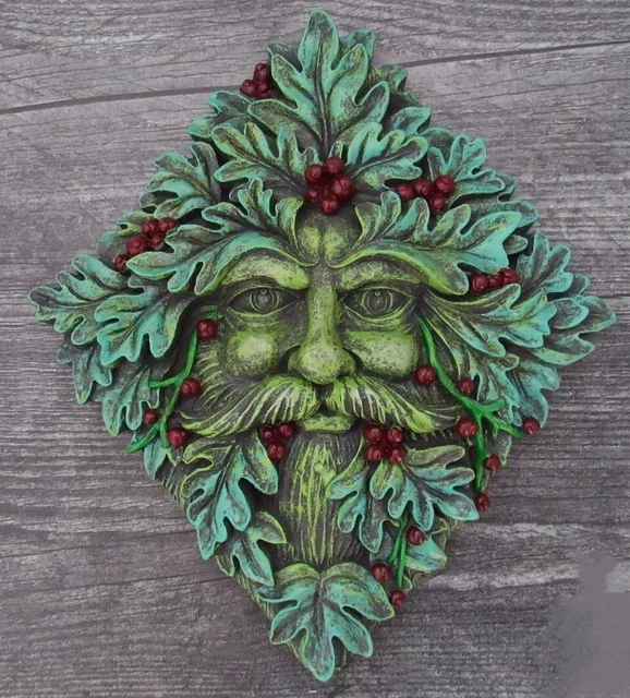 LARGE YULETIDE GREEN Man Wall Plaque Mould, Latex Rubber Craft Mold ...