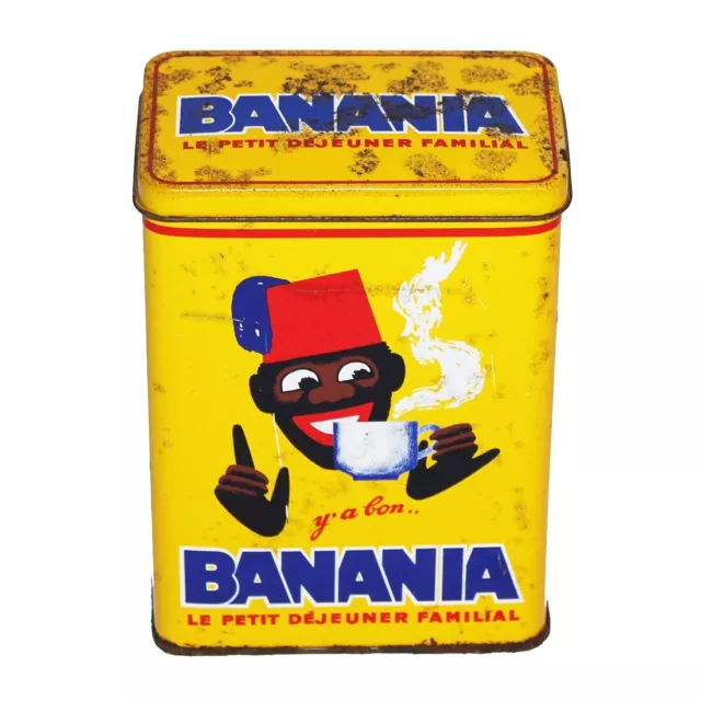 BOÎTE PUBLICITAIRE BANANIA vide en tôle lithographiée ( collector 1992 ...