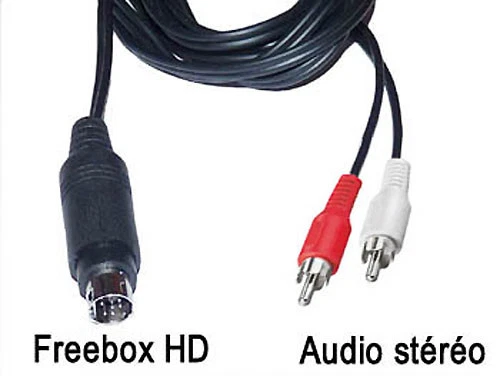9-PIN MINI-DIN AUDIO Cable for Freebox HD to 2rca Male 1m 24H Shipping ...