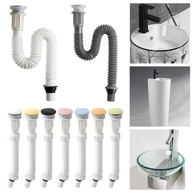 SET SINK DRAINS Overflow Wash Basin Pipe Plumbing Basin Drainer ...