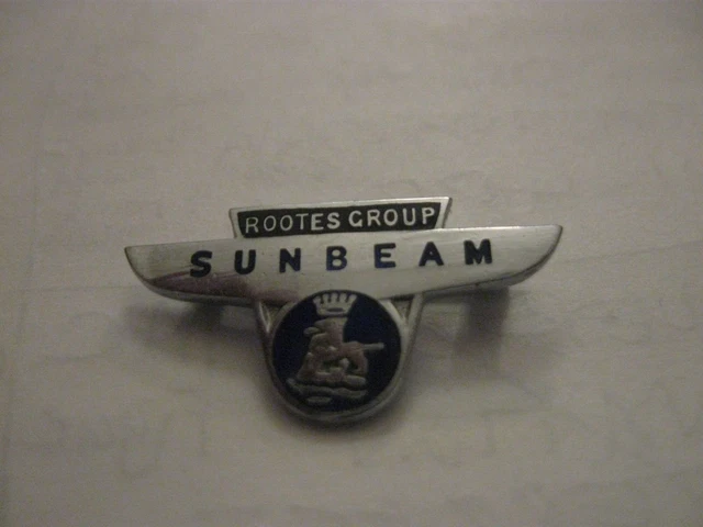 RARE OLD ROOTES Group Sunbeam Motor Cars Enamel Brooch Pin Badge By ...