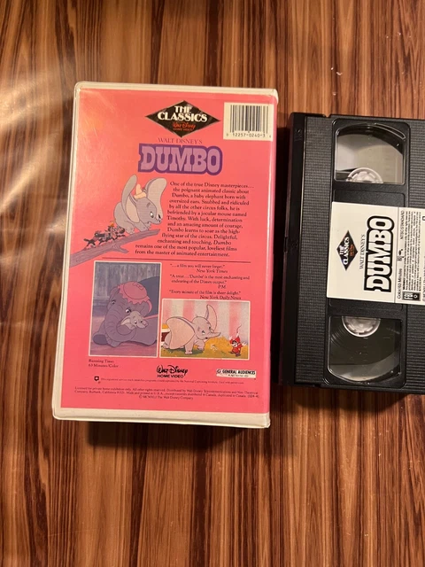 DUMBO VHS 1941 Movie Walt Disney Black Diamond Classic 1985 First ...