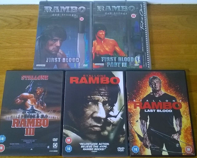 RAMBO 1-5 COMPLETE DVD Collection Sylvester Stallone First Blood 1 2 3 ...