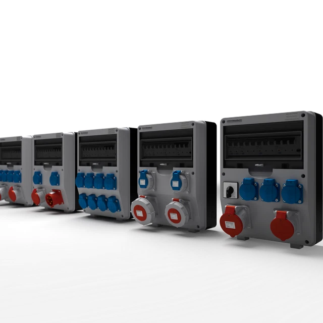 BAUSTROMVERTEILER WANDVERTEILER KOMPLETT Verdrahtet 32A 16A 230V Mit Cee Dose Ip EUR 91,99 ...