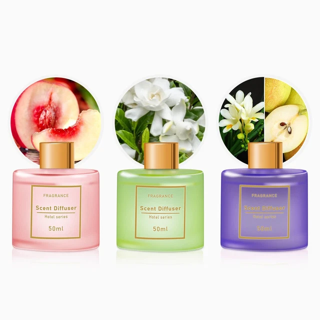 REED DIFFUSER SET 3-Pack, 150ml Peach Oolong, Gardenia, Pear & Freesia ...