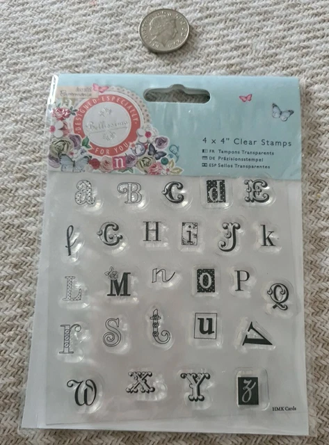 PAPERMANIA DOCRAFTS ALPHABET Letters Clear Cling Stamp Set £1.99 ...
