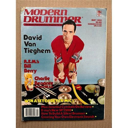 DAVID VAN TIEGHEM Modern Drummer Magazine May 1988 - David Cover With ...