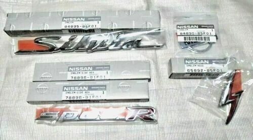 NISSAN GENUINE 200SX Silvia S15 Spec-R Chrome Emblem Badge Whole Set ...