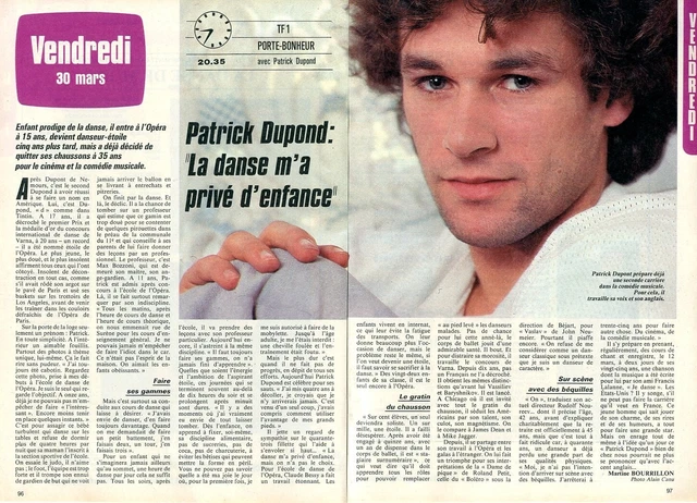 COUPURE DE PRESSE Clipping 1984 Patrick Dupond (2 pages) EUR 5,00 - PicClick FR