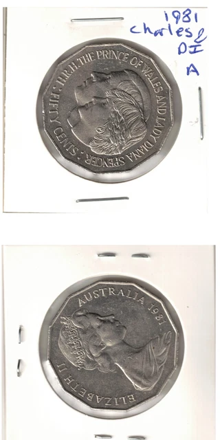 1981 AUSTRALIAN 50 cent 50c Coin Special Edition Prince Charles and ...
