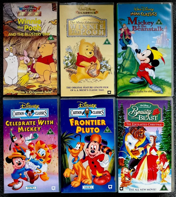 DISNEY VHS VIDEO Bundle - Mini & Cartoon Classics (Pluto, Winnie Pooh ...