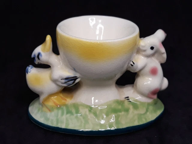 VINTAGE JAPANESE EGG Cup 1950's Porcelain Duck and Rabbit. EUR 13,42 ...