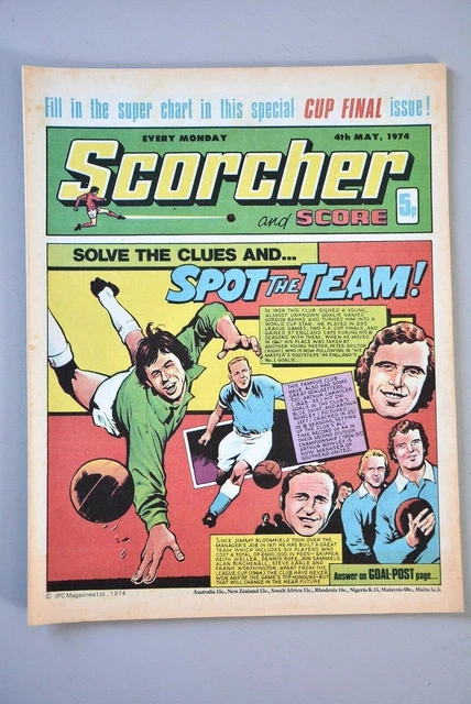 VINTAGE BRITISH FOOTBALL Comic, Scorcher and Score, 4 May 1974 £4.50 ...