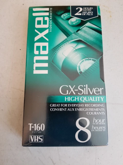 MAXELL VHS TAPE 8 Hour T-160 Premium Grade Blank - New GX-Silver £8.98 ...
