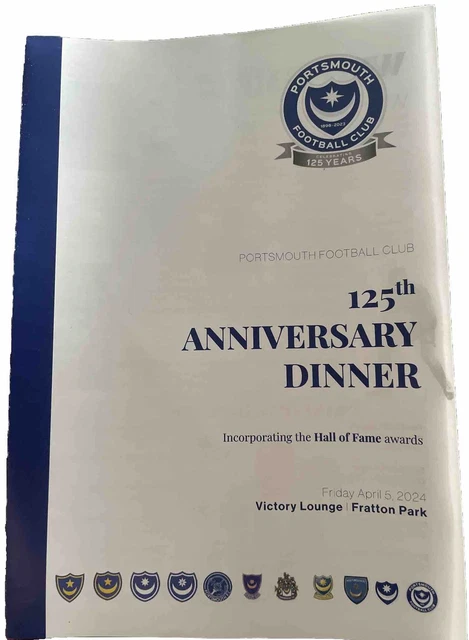 PORTSMOUTH FOOTBALL CLUB 125th Anniversary Dinner Programme £5.00 ...