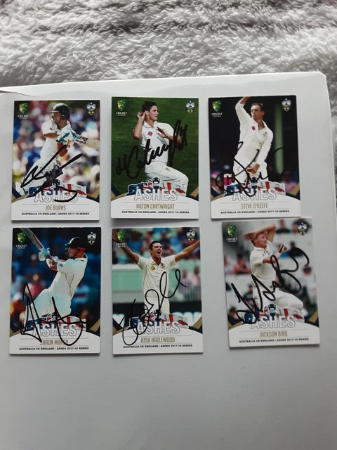 6 SIGNED ASHES Cricket Cards £25.00 - PicClick UK