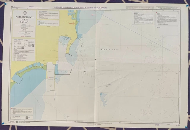 ADMIRALTY 8168 PORT Approach Guide Rizhao Map Charts Vintage Nautical ...