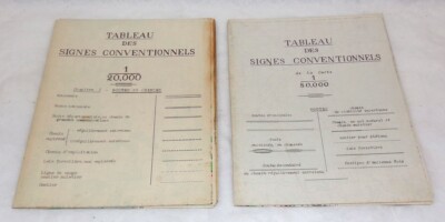 TABLEAU DES SIGNES conventionnels carte 1/20000 et carte 1/80000 armée ...