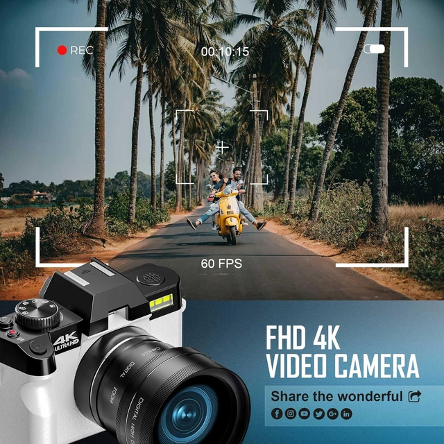 4K DIGITAL CAMERA, 48MP UHD, 120FPS Video, Wi-Fi & App Control, Macro ...