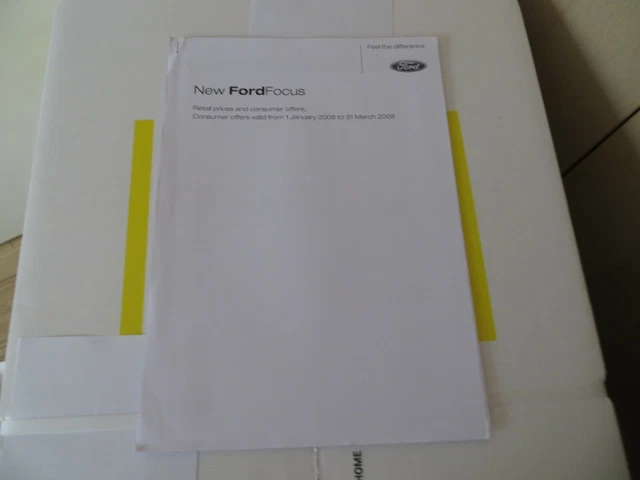 FORD FOCUS BROCHURE Price List Brochure Ford Brochure Ford Car Brochure ...
