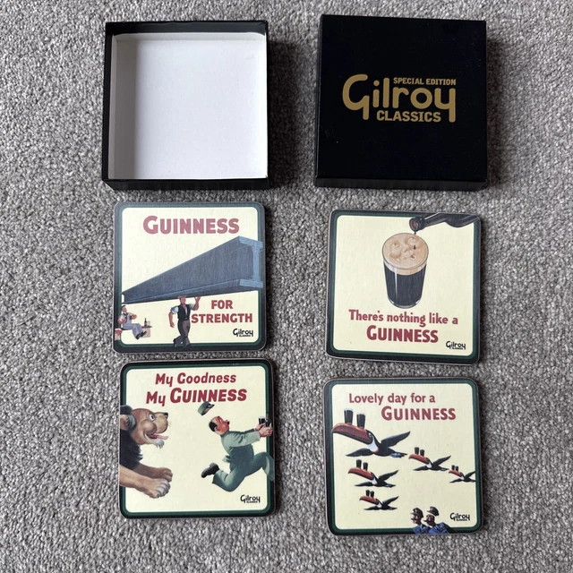 VINTAGE 'SPECIAL EDITION Gilroy Classics' 4 Guinness coasters in box £5 ...