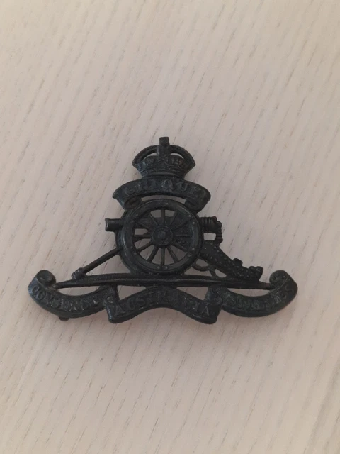 WW2 ROYAL AUSTRALIAN Artillery Hat Cap Badge WWII RAA Hat Badge 1930-42 ...