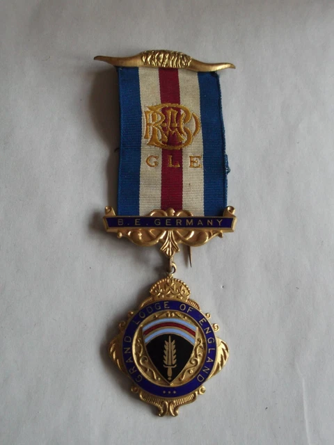 MASONIC JEWEL/MEDAL, RAOB GLE Grand Lodge of England, B.E. Germany ...