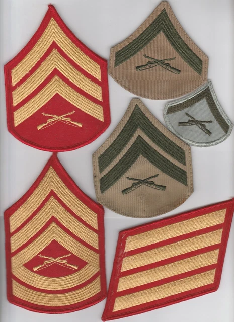US MARINE CORPS USMC Rank Patches YearBars Corporal Sgt Men Women USA ...