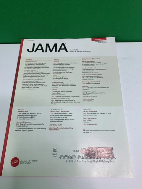 JAMA JOURNAL OF THE AMERICAN MEDICAL ASSOCIATION December 19 2017 £1.79 ...