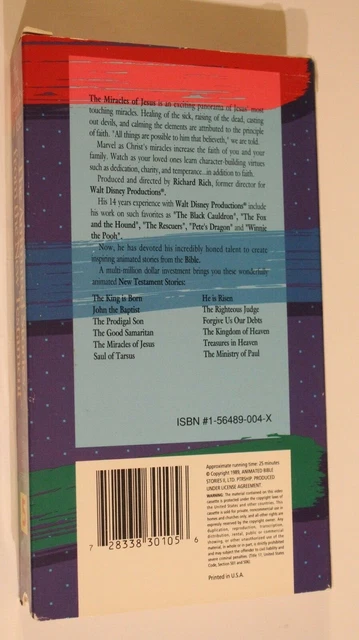 FAMILY ENTERTAINMENT NETWORK VHS Tape Miracles Of Jesus Christian ...