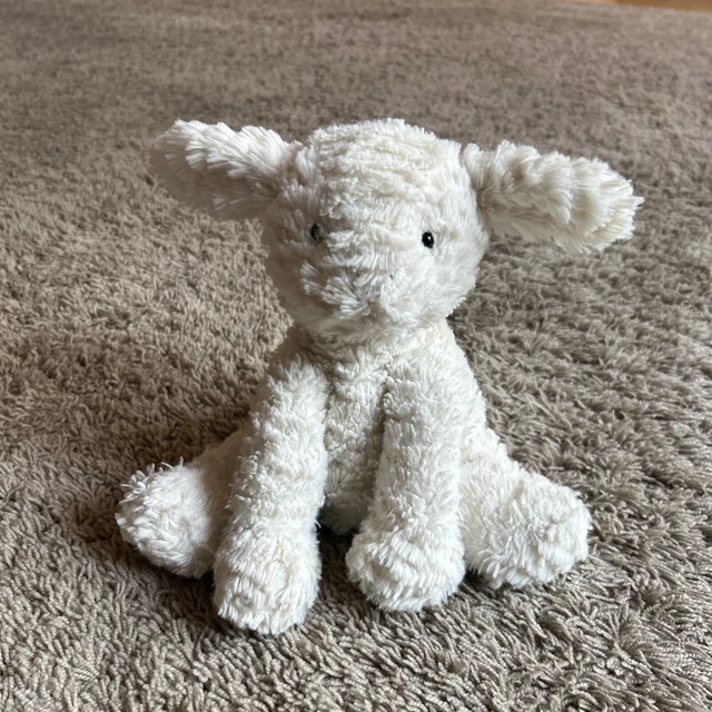 JELLYCAT FUDDLEWUDDLE FLOPPY LAMB Sheep Plush SOLID FACE White Cream ...