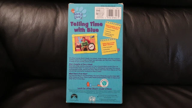 BLUE'S CLUES TELLING Time With Blue VHS 2002 Play Along With Blue Nick ...