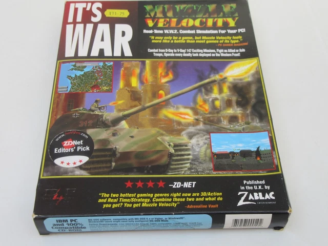 IBM PC CD-ROM It's War Muzzle Velocity Big Box Game 1996 *Complete* £18 ...