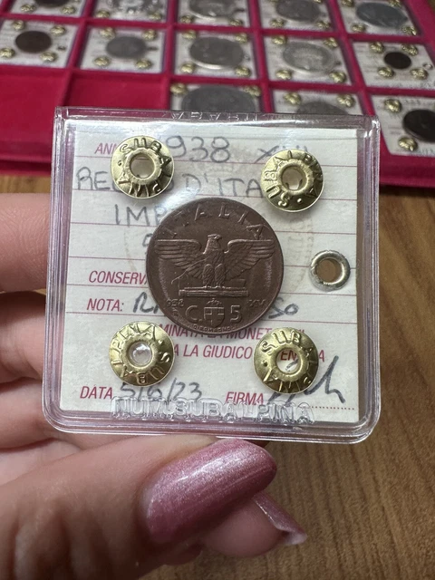 MONETA REGNO D' ITALIA IMPERO 5 CENT 1938 RAME ROSSO sigillata FDC ... MONETA REGNO D' ITALIA IMPERO 5 CENT 1938 RAME ROSSO sigillata FDC ...