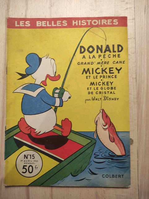 LES BELLES HISTOIRES WALT DISNEY -Série 2- n°15- DONALD à la pêche-1955 ...
