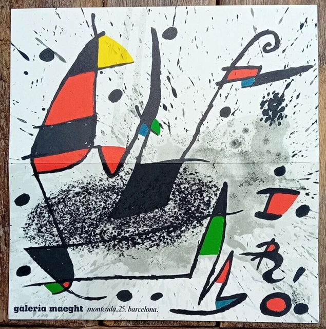 JOAN MIRO INVITATION Lithographie 1975 exposition Galeria Maeght ...