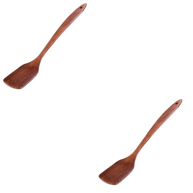 NONSTICK COOKWARE WOODEN Turner Set Flat Spatula Spurtle Kitchen Tool £ ...