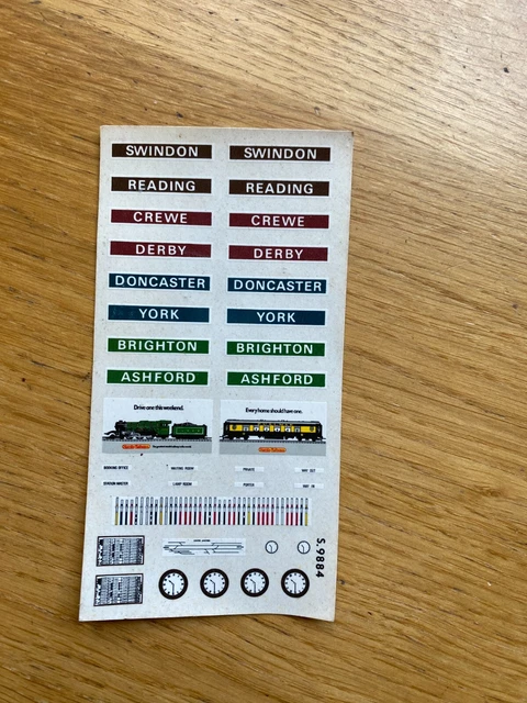HORNBY STATION NAME Plate Stickers Probably From Main Line Station R592 ...