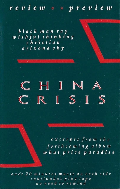 CHINA CRISIS REVIEW Preview cassette UK Virgin 1986 promo cassette ...