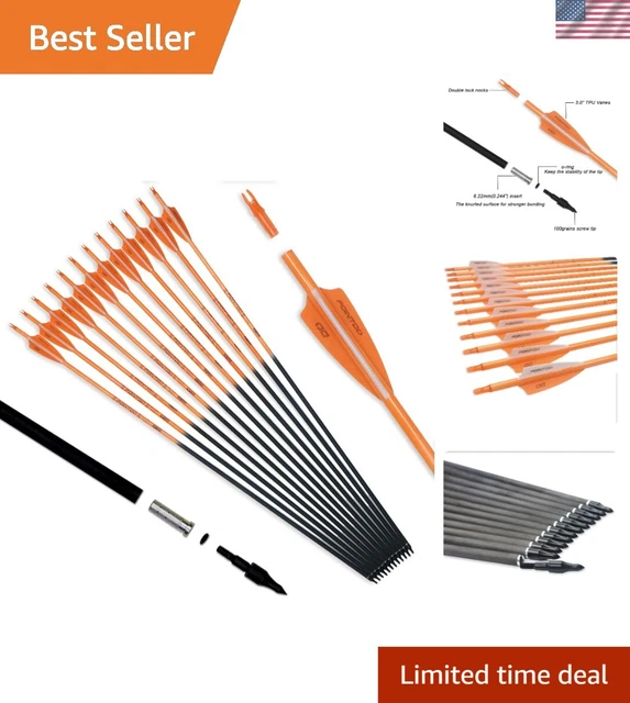 HIGH-VISIBILITY 30-INCH CARBON Arrows for Targeting and Hunting - Pack ...