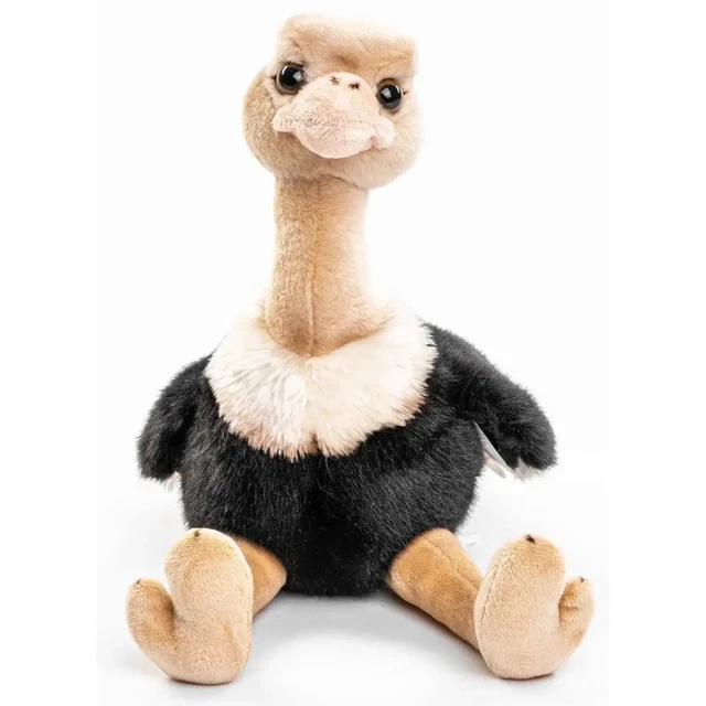 UNI TOYS ST0281 Ostrich Black, White, Tan 36cm Bird with Floppy Legs ...
