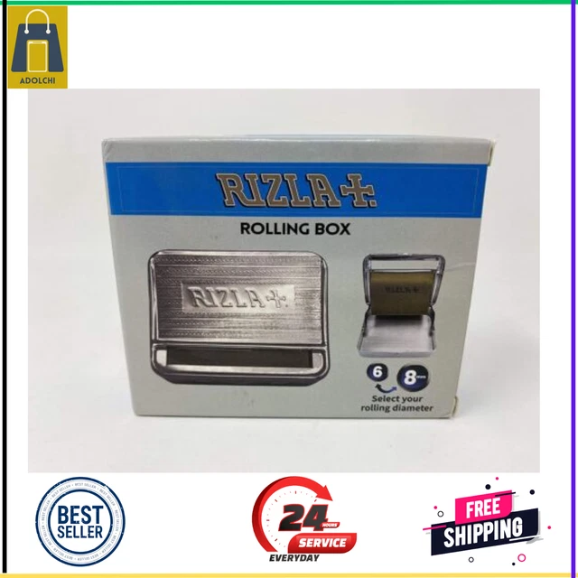 RIZLA METAL AUTOMATIC Rolling Tin Tobacco Roll Up Case Cigarette ...
