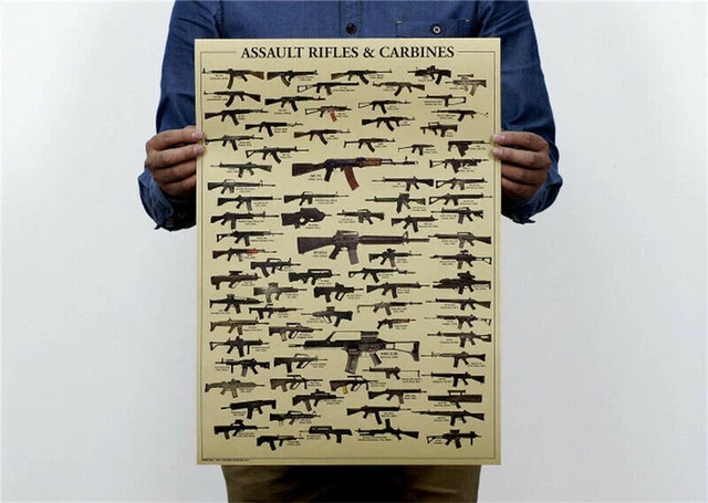 POSTER AFFICHE ARME FUSIL ASSAUT ASSAULT RIFLE SIG SAR H&K VEPR 51x35cm ...