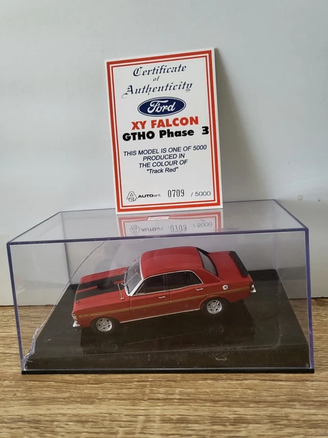 AUTOART FORD FALCON Xy Gtho Phase 3 Track Red Coa #0709/5000 $120.00 ...