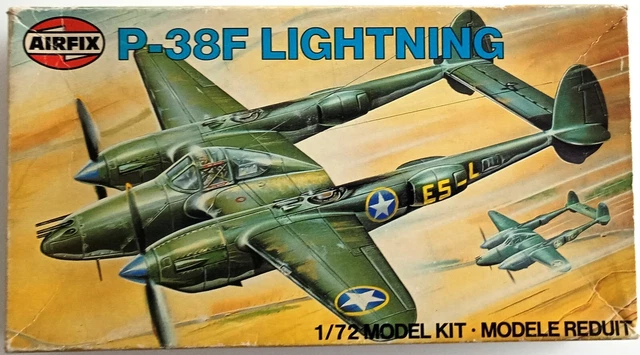 VINTAGE AIRFIX 1/72ND scale Lockheed P-38F Lightning WWII fighter model ...