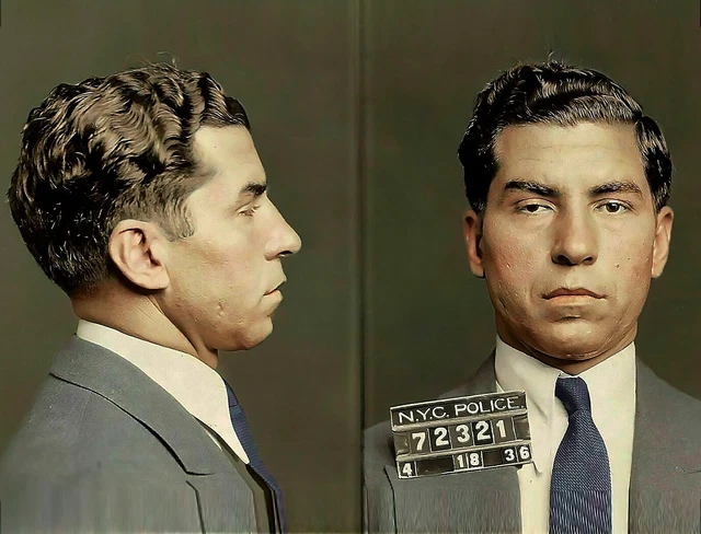 1936 CHARLES LUCKY Luciano Mug Shot Mafia Mob 8.5X11 Wanted Poster ...